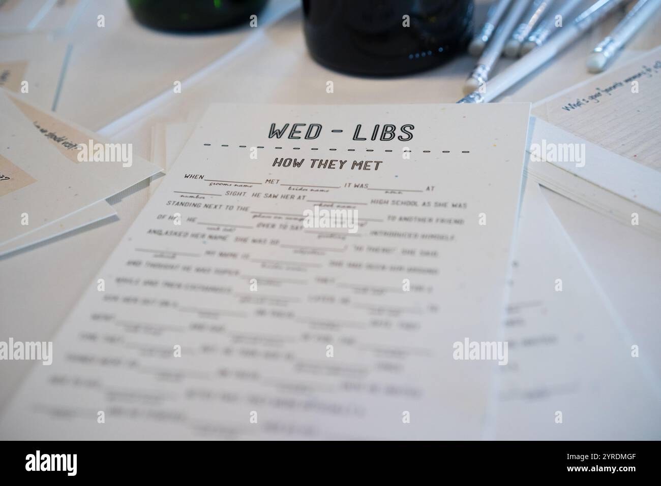 Wedding Mad Libs Game at Reception Table - Interactive Activity for ...