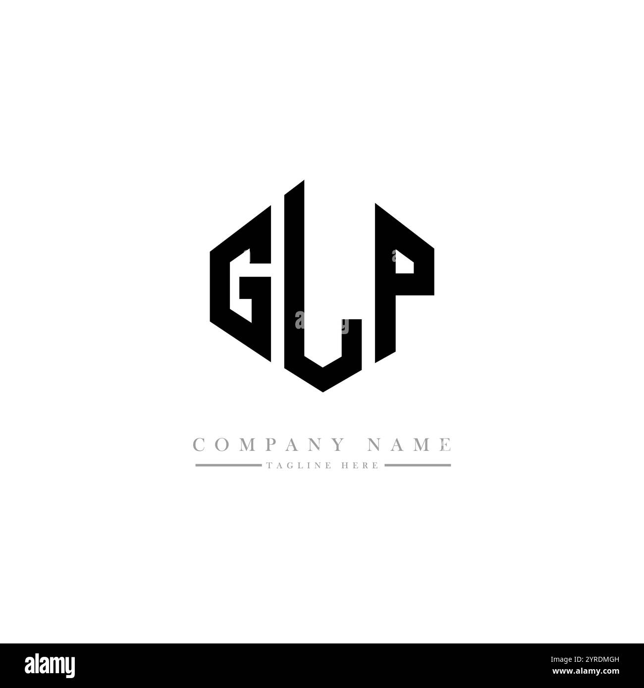 GLP letter logo design with polygon shape. GLP polygon and cube shape ...