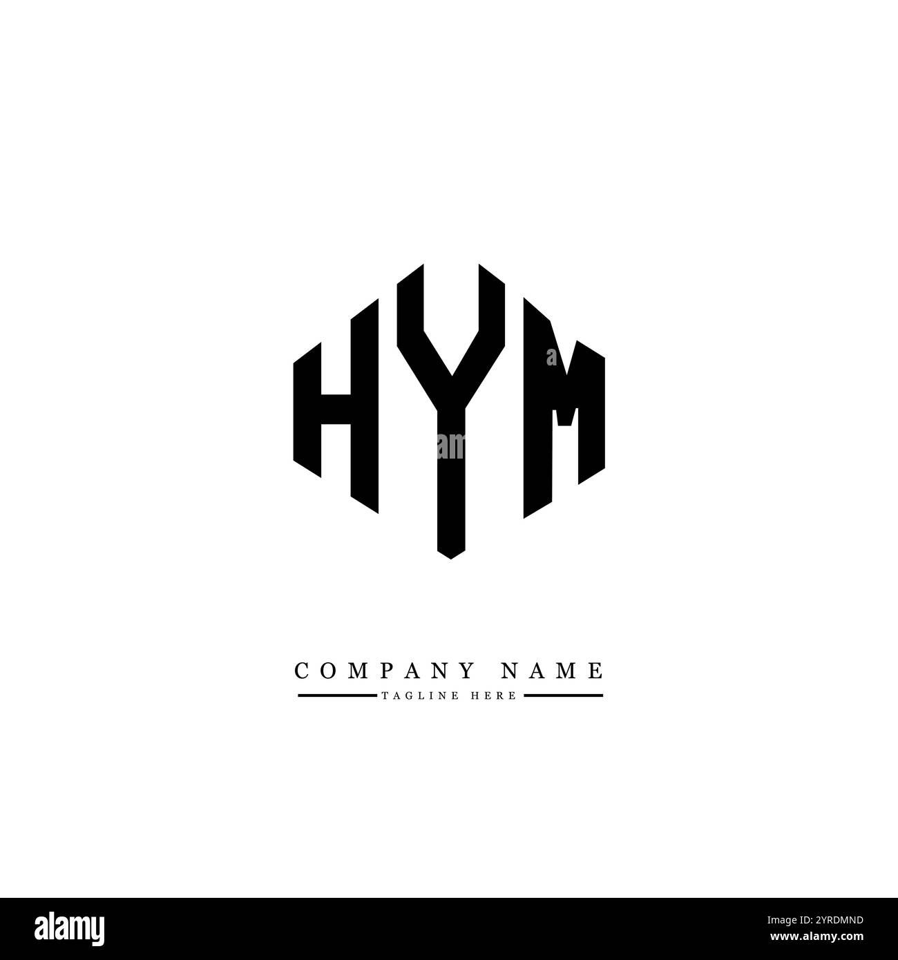 HYM letter logo design with polygon shape. HYM polygon and cube shape ...