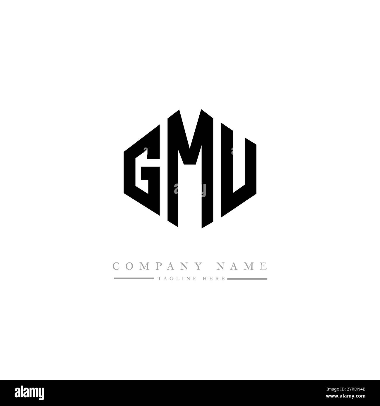 GMU letter logo design with polygon shape. GMU polygon and cube shape ...