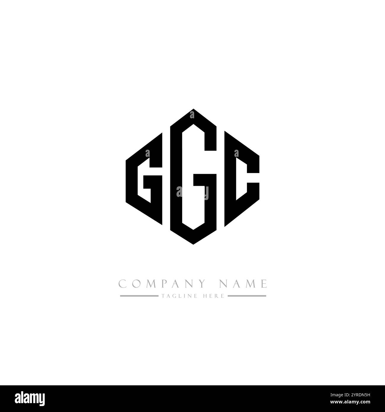 GGC letter logo design with polygon shape. GGC polygon and cube shape ...