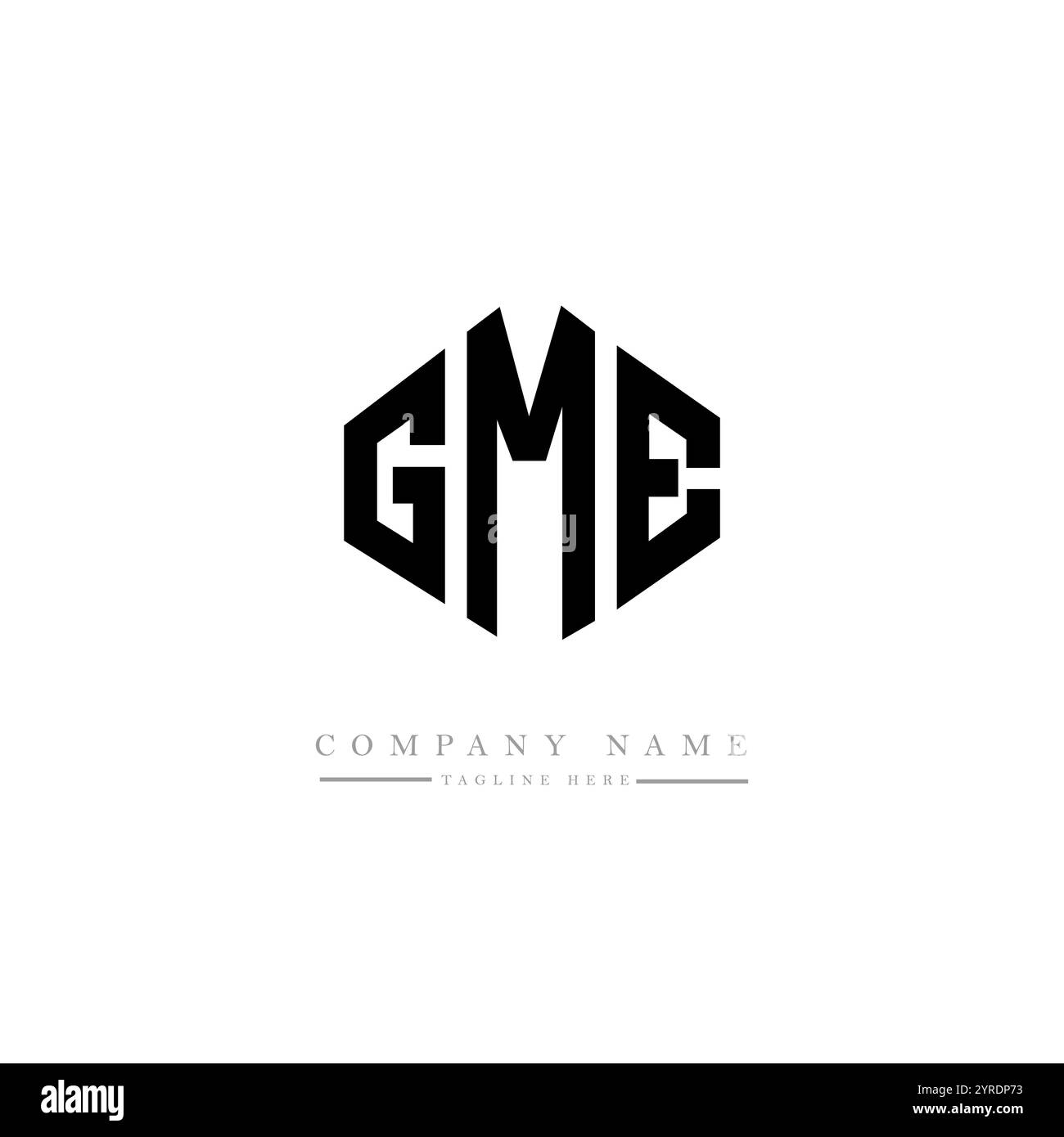 GME letter logo design with polygon shape. GME polygon and cube shape ...