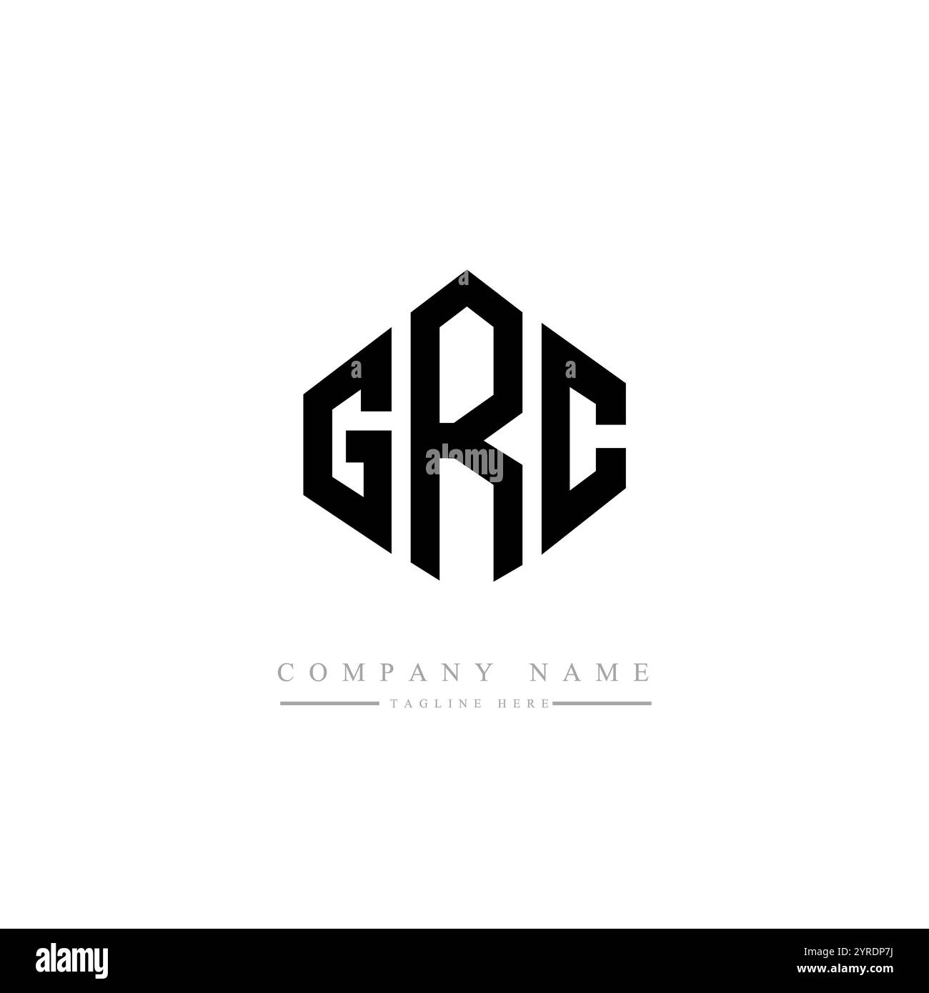 GRC letter logo design with polygon shape. GRC polygon and cube shape ...