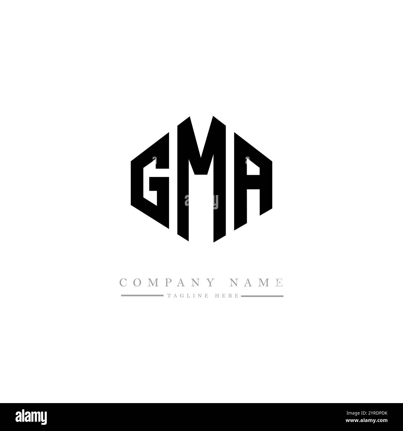 GMA letter logo design with polygon shape. GMA polygon and cube shape ...