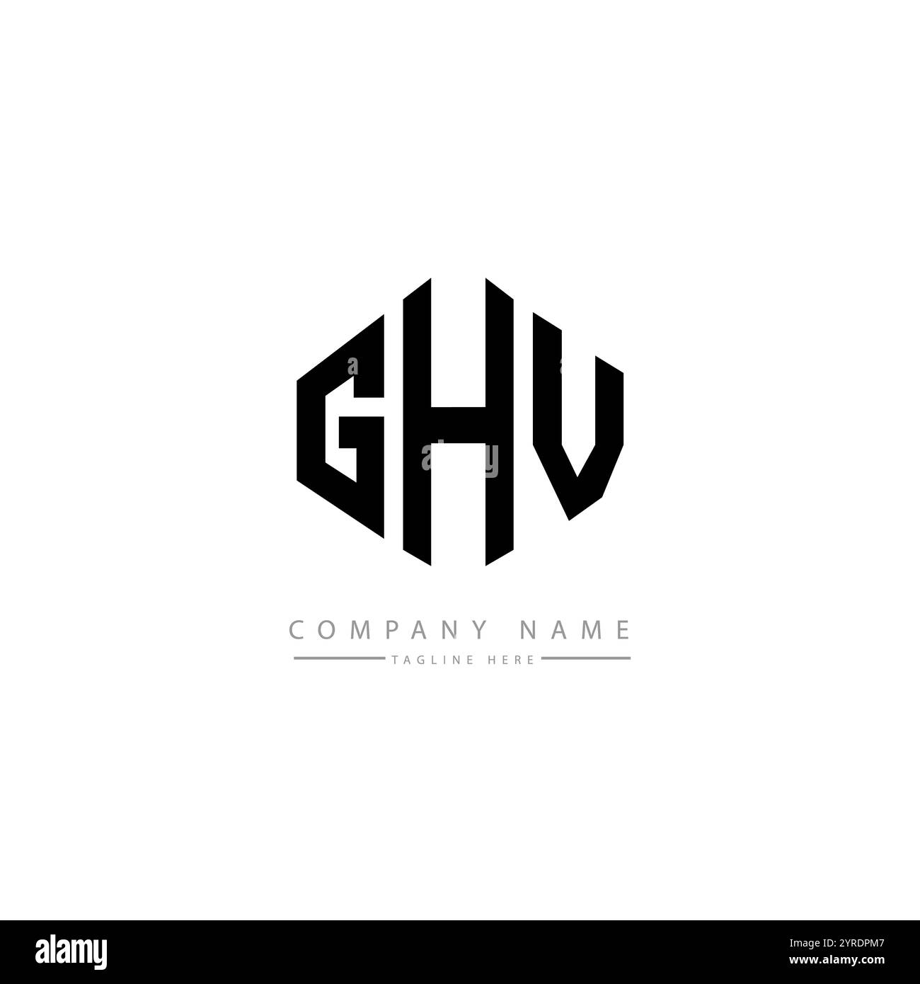 GHV letter logo design with polygon shape. GHV polygon and cube shape ...