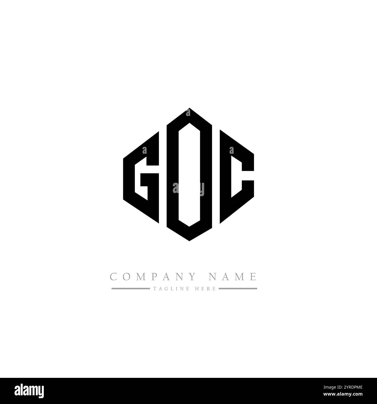 GOC letter logo design with polygon shape. GOC polygon and cube shape ...