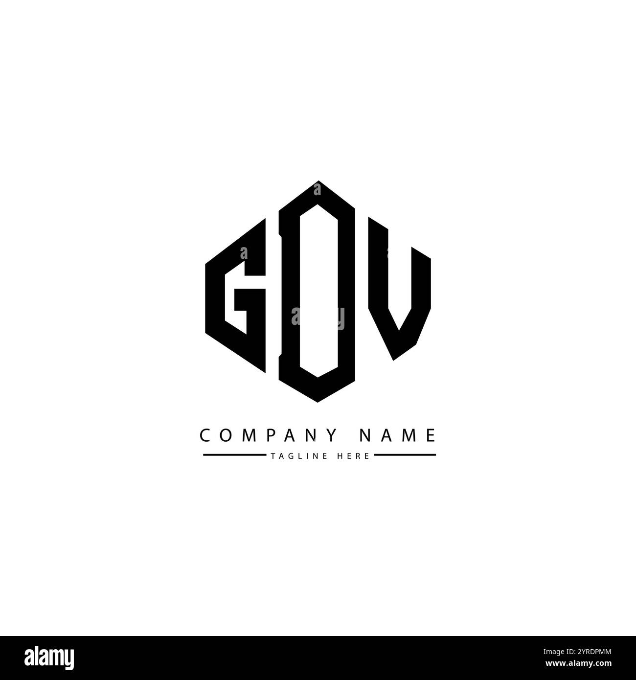 GDV letter logo design with polygon shape. GDV polygon and cube shape ...