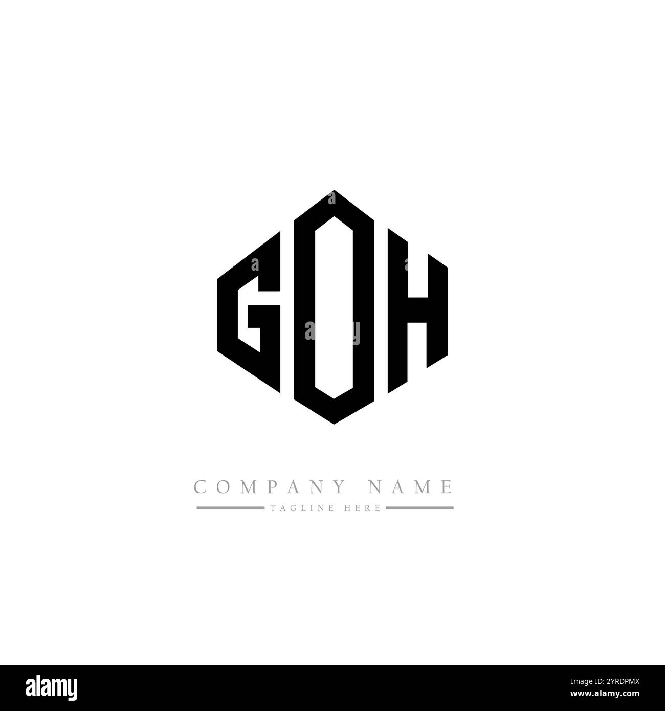 GOH letter logo design with polygon shape. GOH polygon and cube shape logo design. GOH hexagon ...
