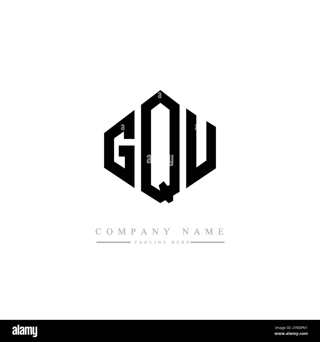 GQU letter logo design with polygon shape. GQU polygon and cube shape ...