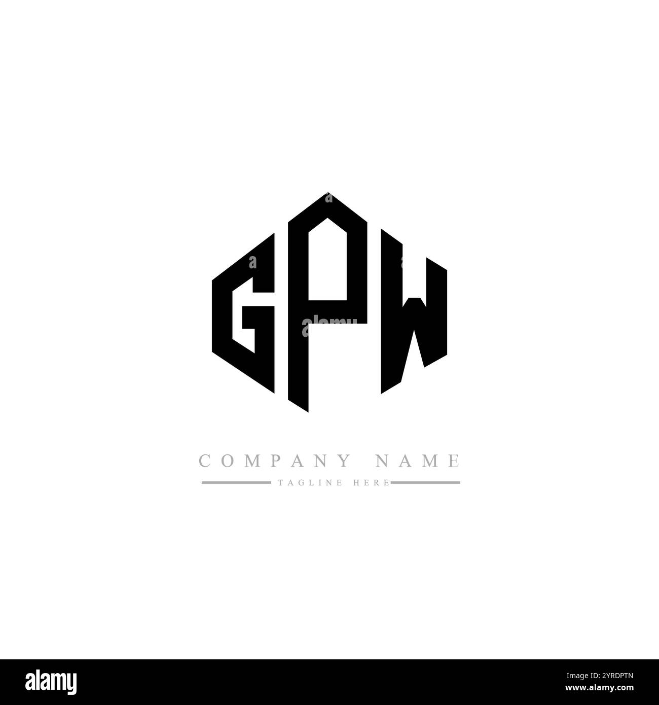 GPW letter logo design with polygon shape. GPW polygon and cube shape logo design. GPW hexagon ...