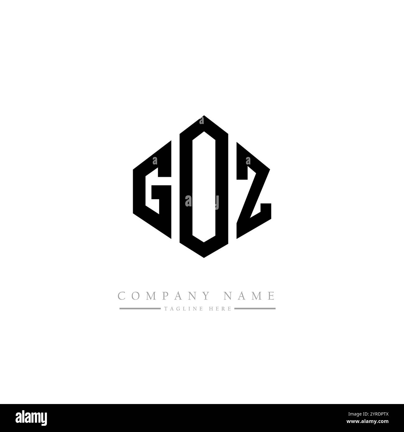 GOZ letter logo design with polygon shape. GOZ polygon and cube shape ...