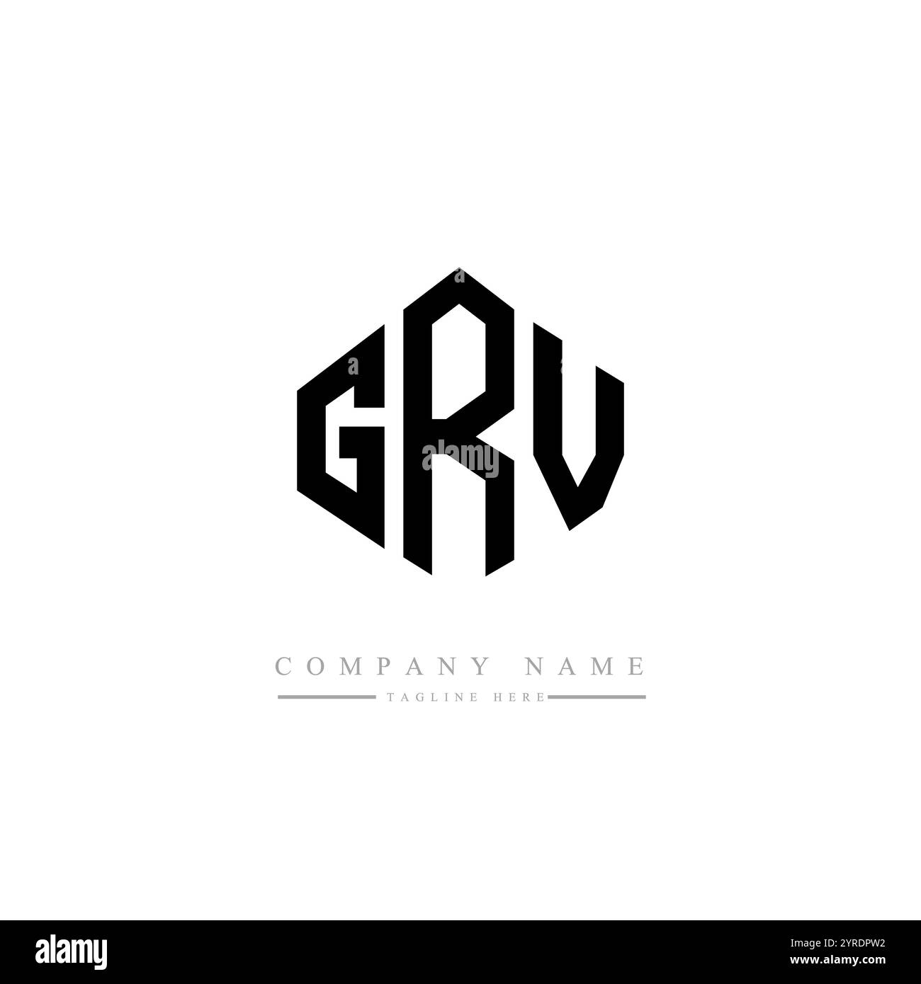 GRV letter logo design with polygon shape. GRV polygon and cube shape ...