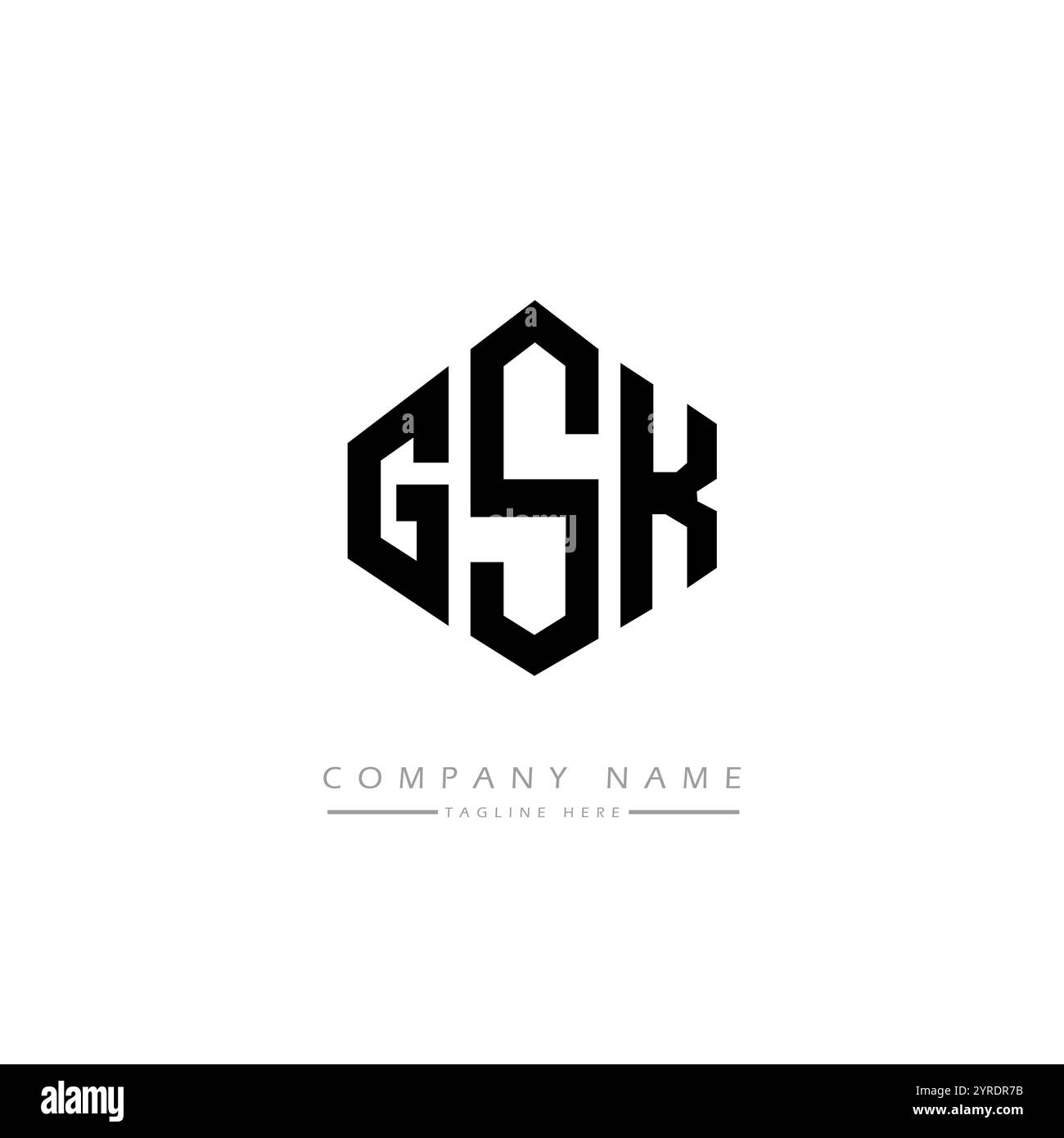 GSK letter logo design with polygon shape. GSK polygon and cube shape ...