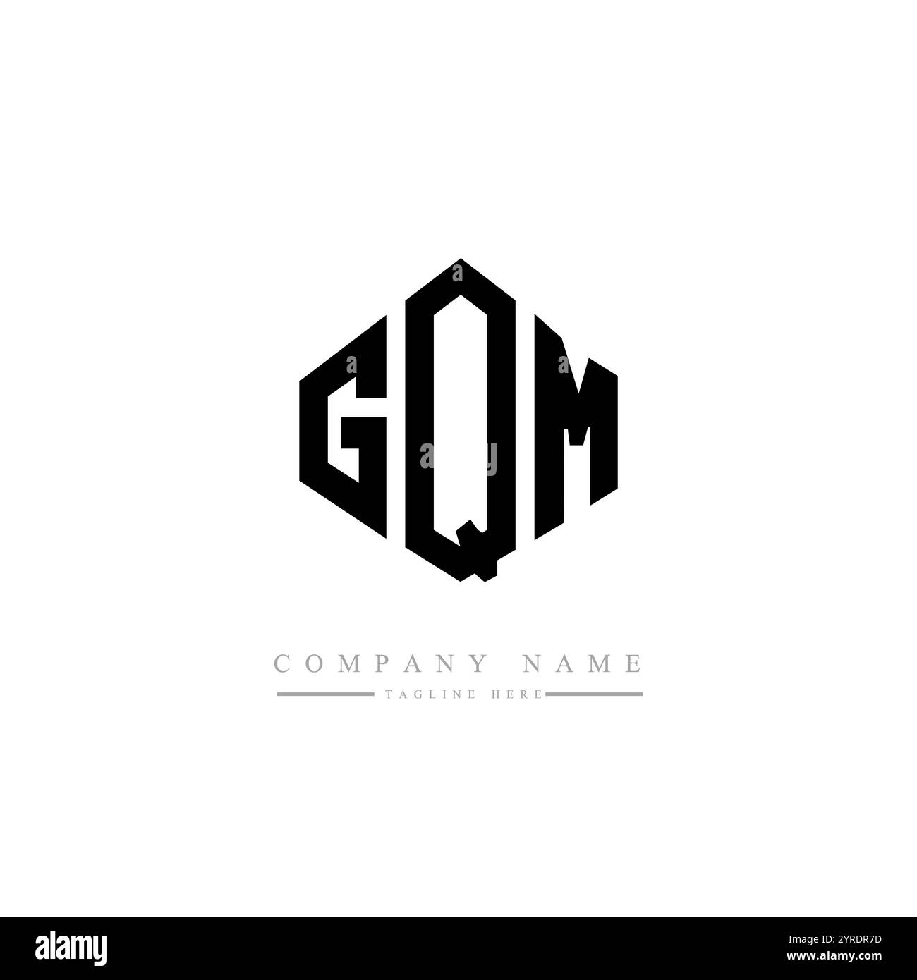 GQM letter logo design with polygon shape. GQM polygon and cube shape ...