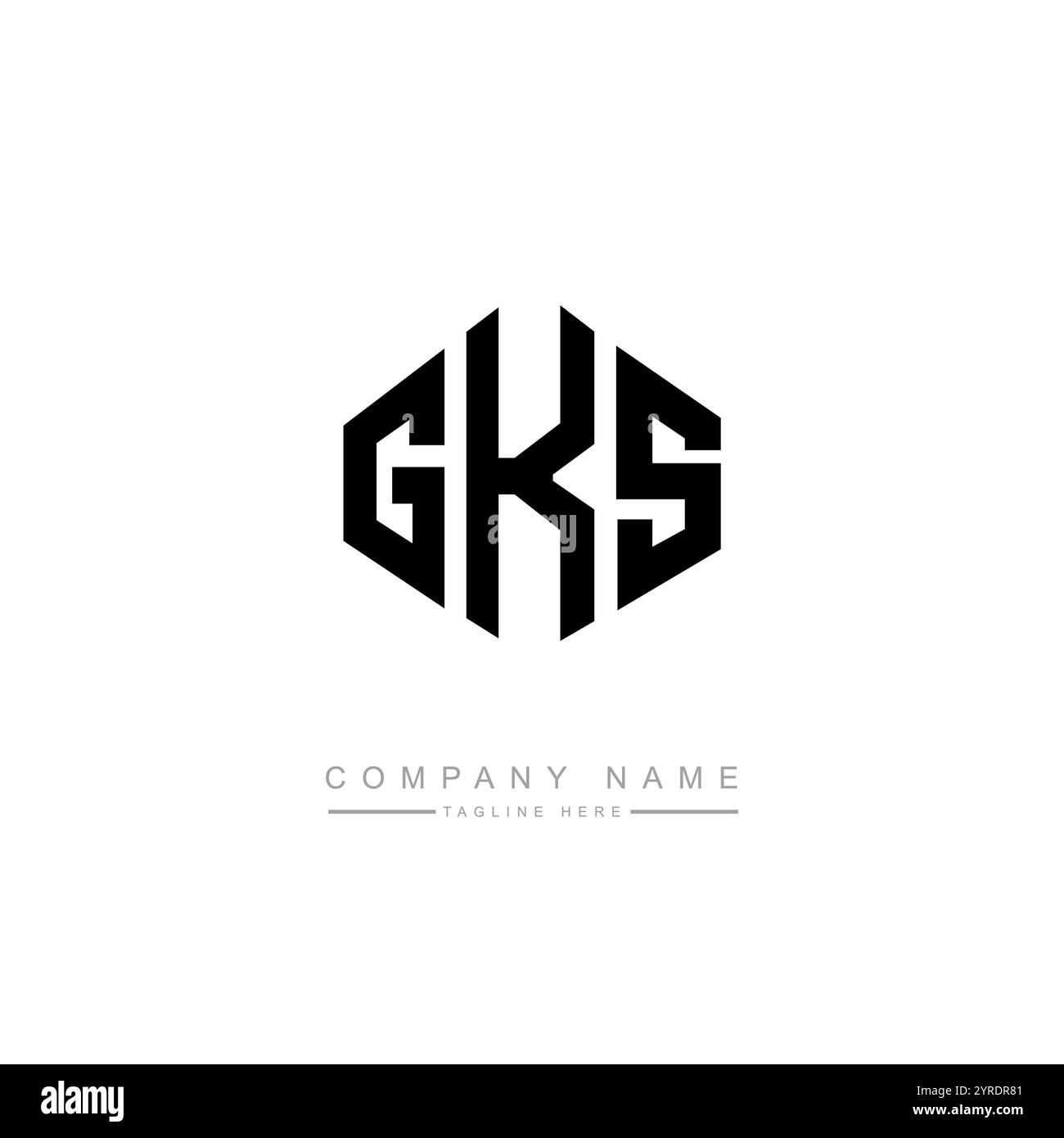 GKS letter logo design with polygon shape. GKS polygon and cube shape ...