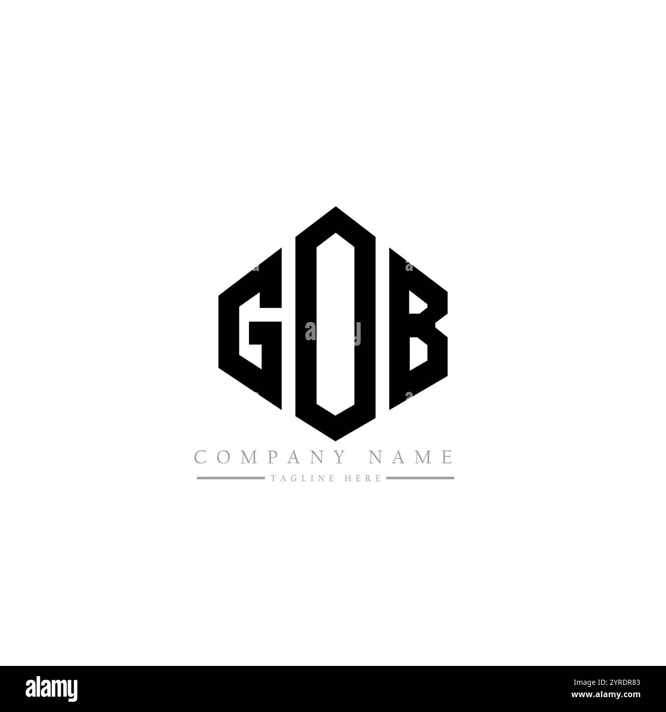 GOB letter logo design with polygon shape. GOB polygon and cube shape logo design. GOB hexagon ...