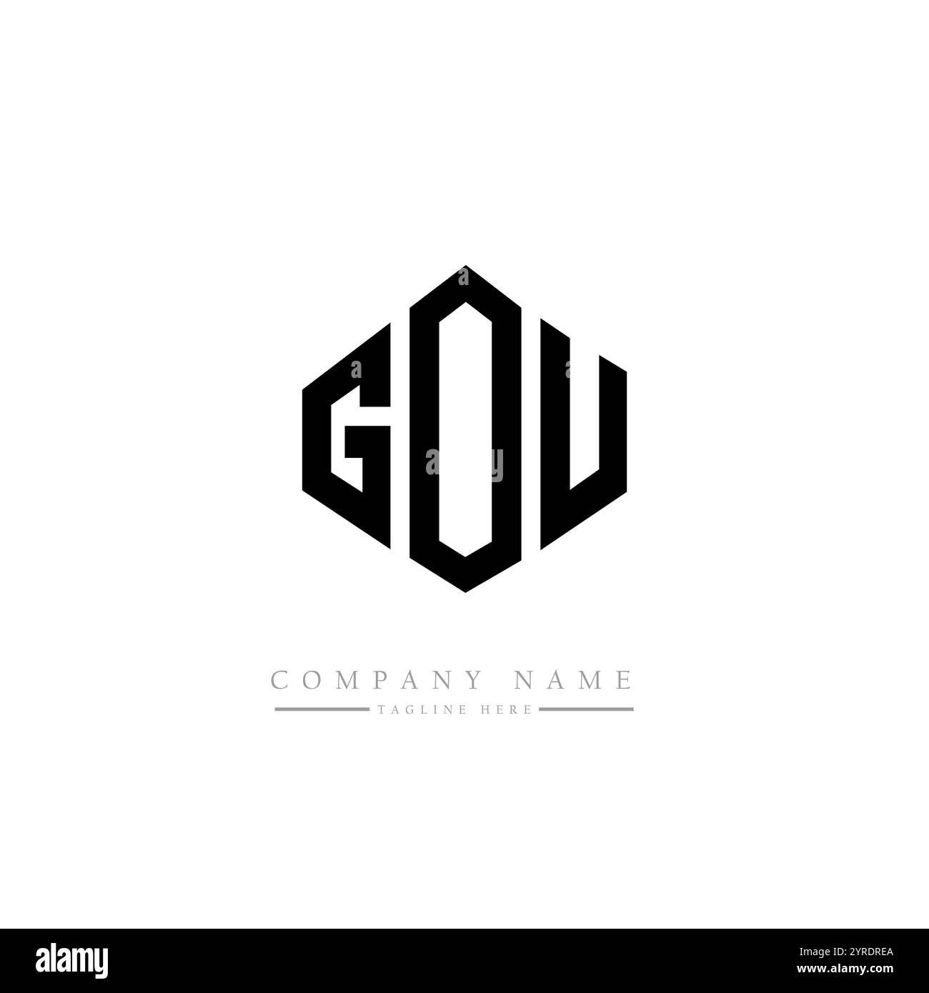 GOU letter logo design with polygon shape. GOU polygon and cube shape ...
