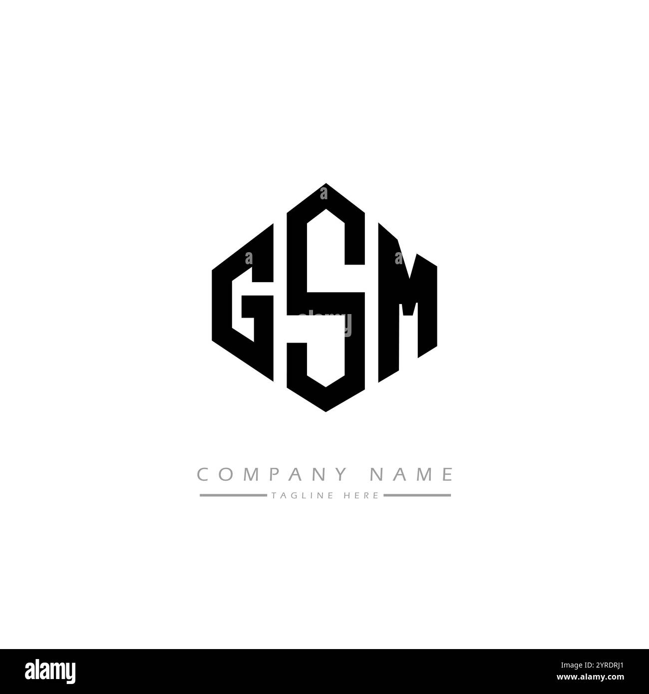 GSM letter logo design with polygon shape. GSM polygon and cube shape ...