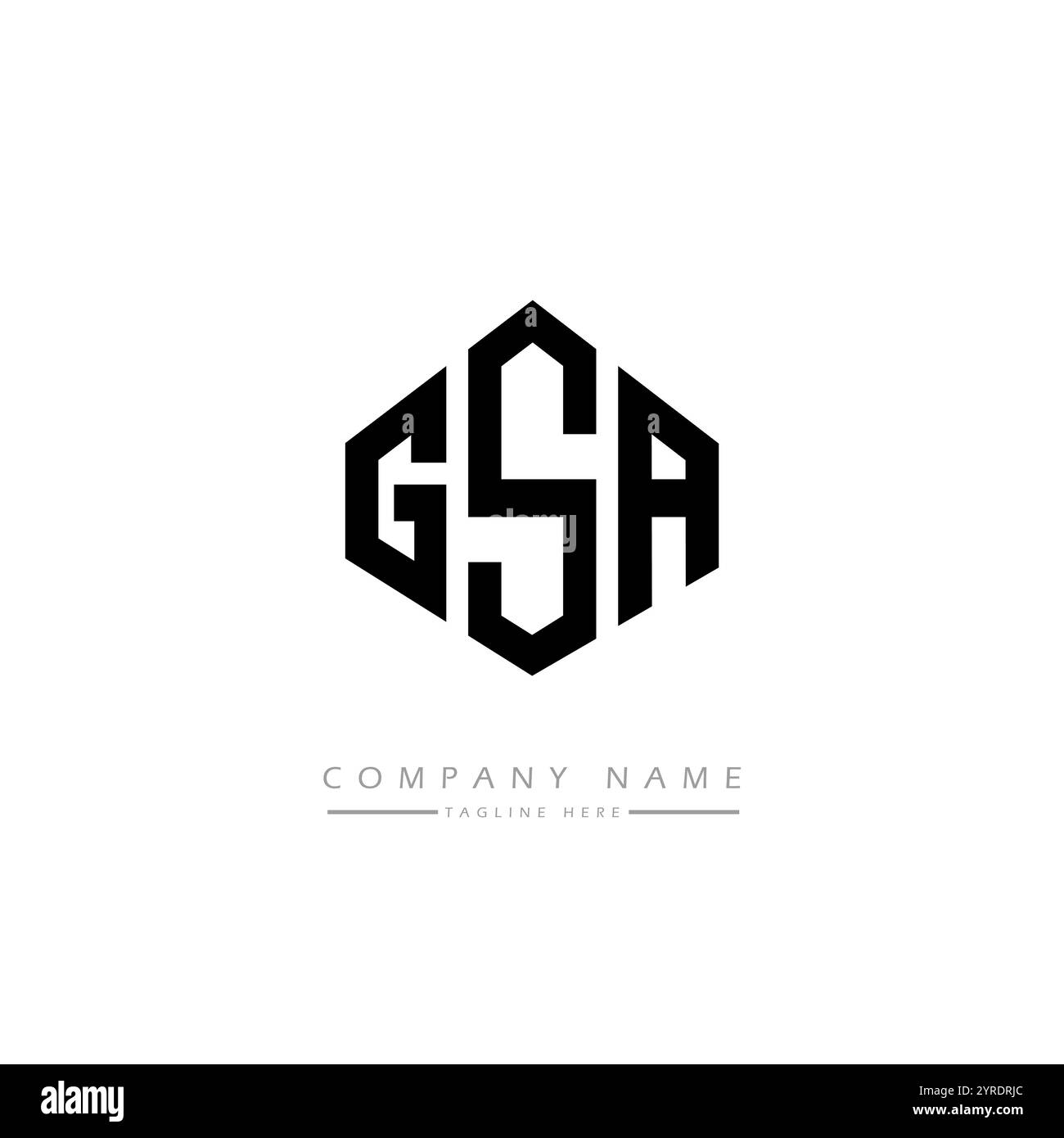 GSA letter logo design with polygon shape. GSA polygon and cube shape ...