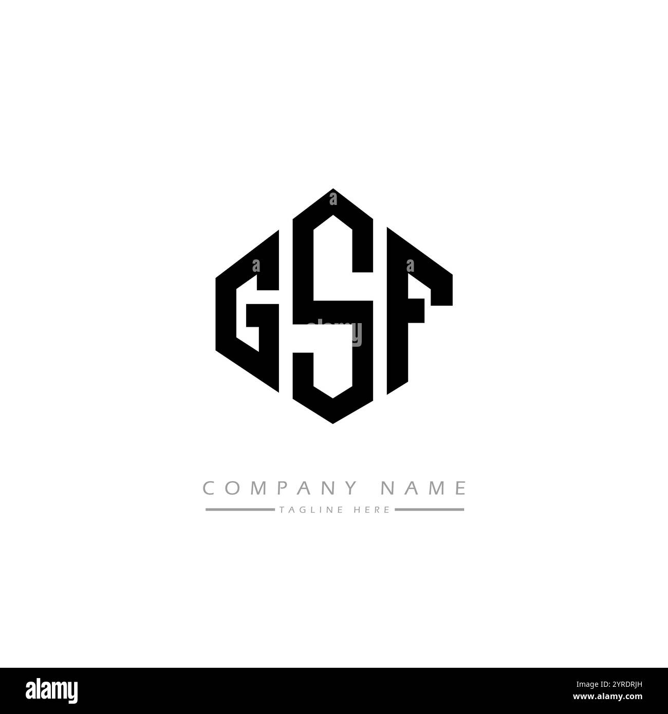 GSF letter logo design with polygon shape. GSF polygon and cube shape ...