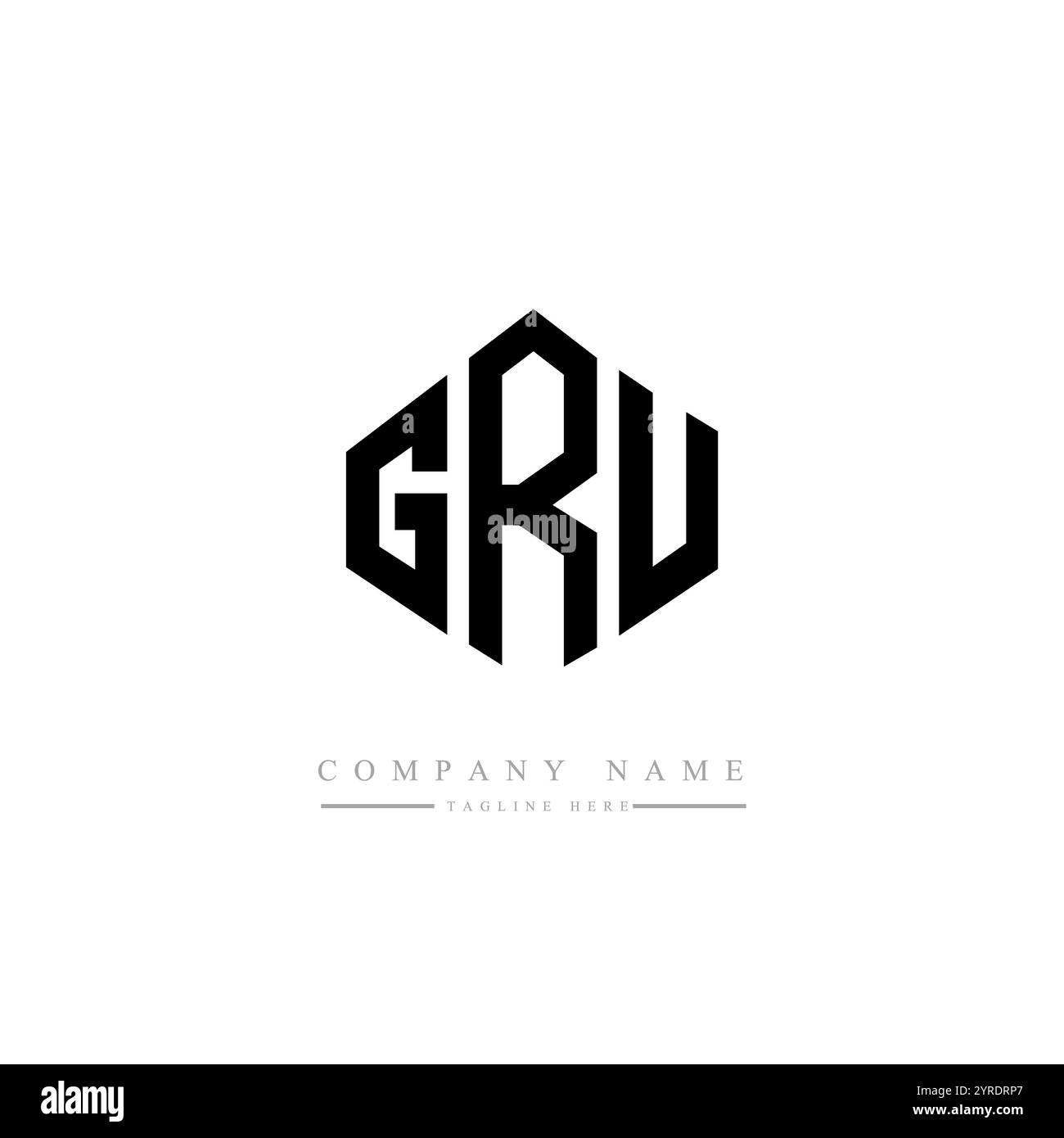 GRU letter logo design with polygon shape. GRU polygon and cube shape ...