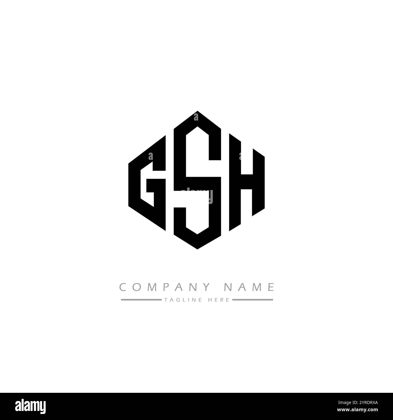 GSH letter logo design with polygon shape. GSH polygon and cube shape ...