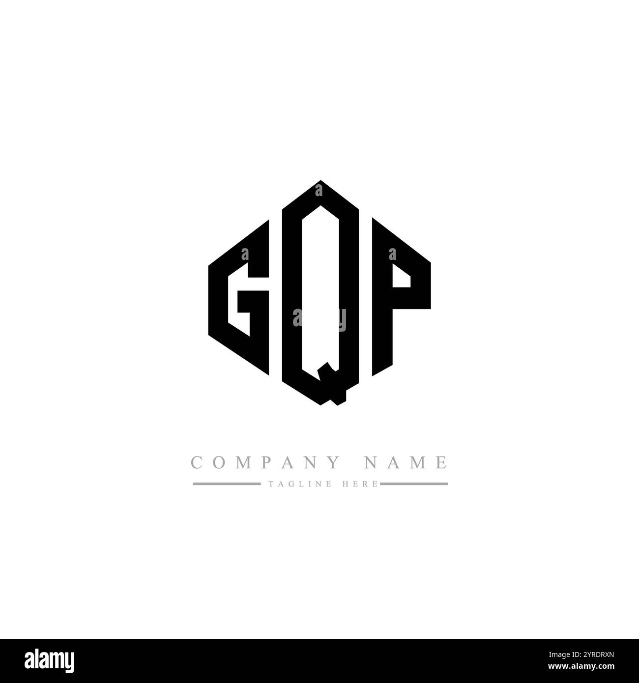 GQP letter logo design with polygon shape. GQP polygon and cube shape ...