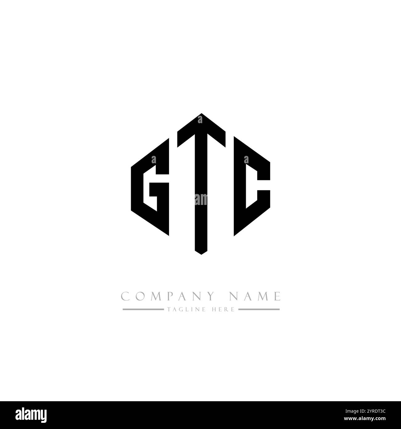 GTC letter logo design with polygon shape. GTC polygon and cube shape ...