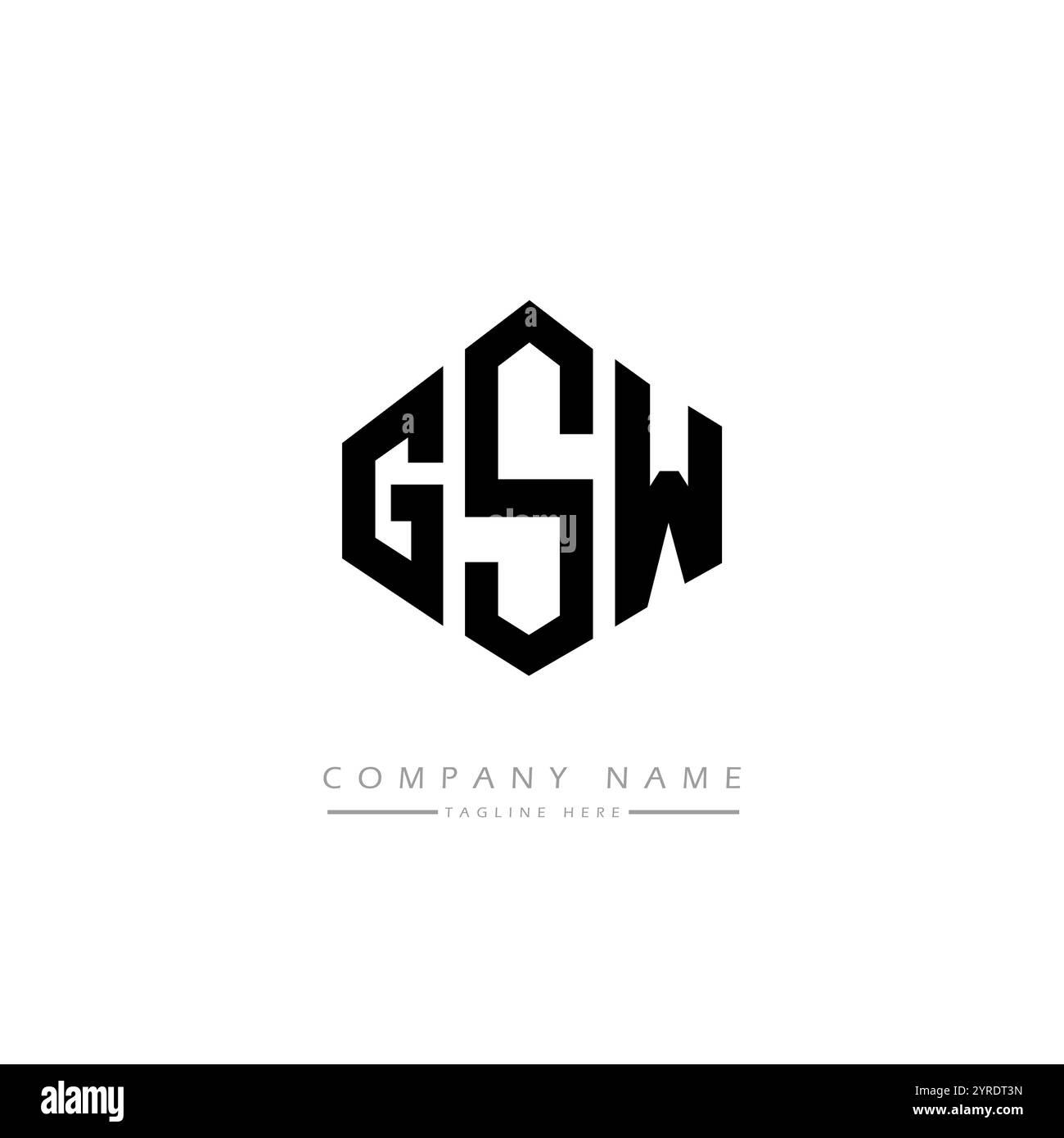 GSW letter logo design with polygon shape. GSW polygon and cube shape ...
