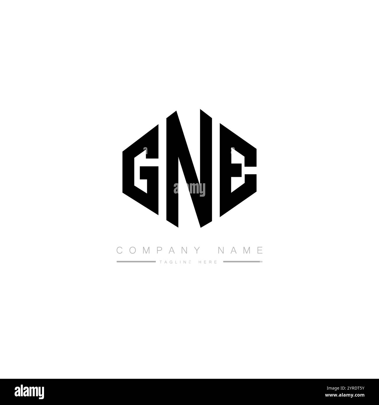 GNE letter logo design with polygon shape. GNE polygon and cube shape ...