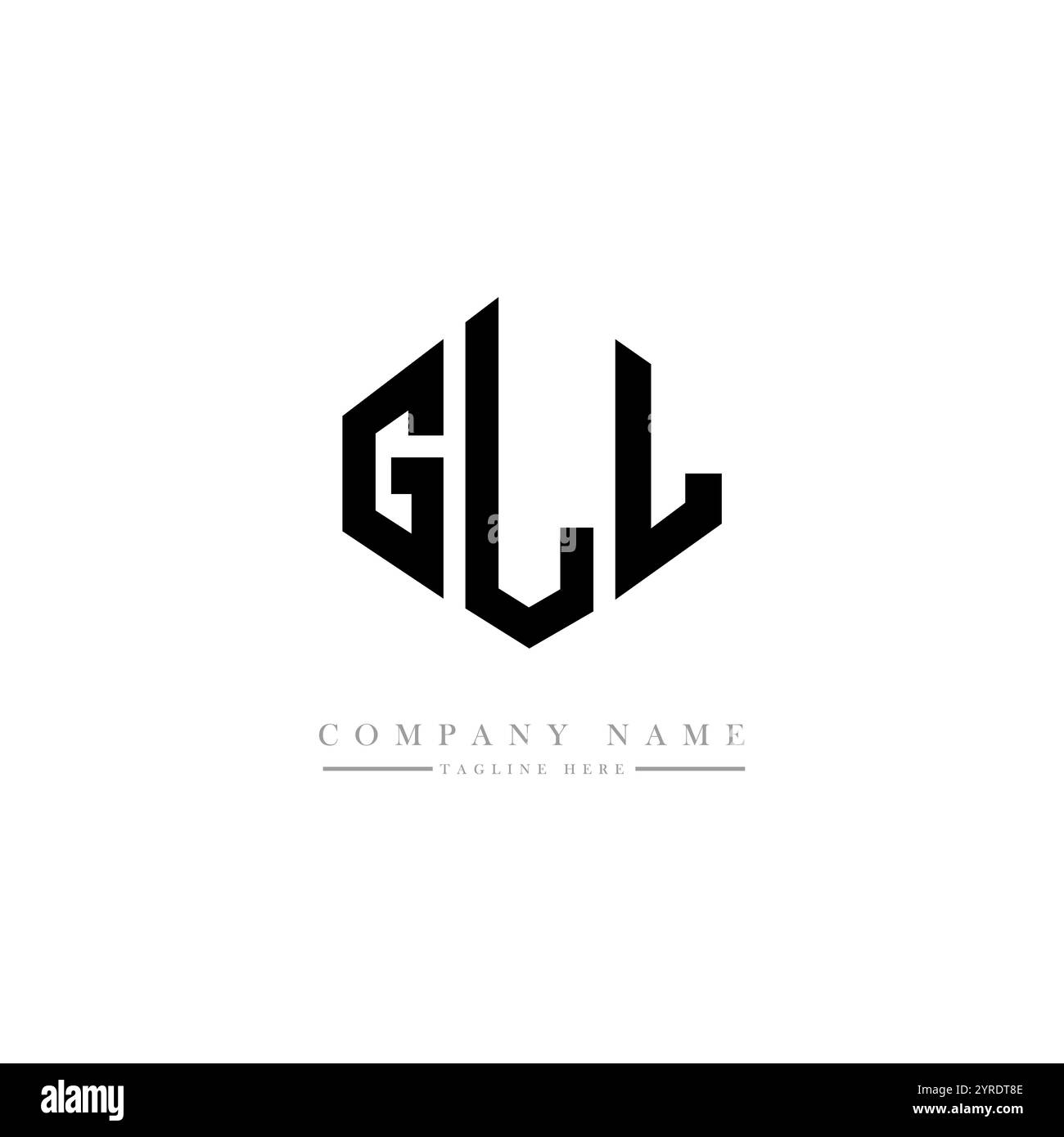 GLL letter logo design with polygon shape. GLL polygon and cube shape ...