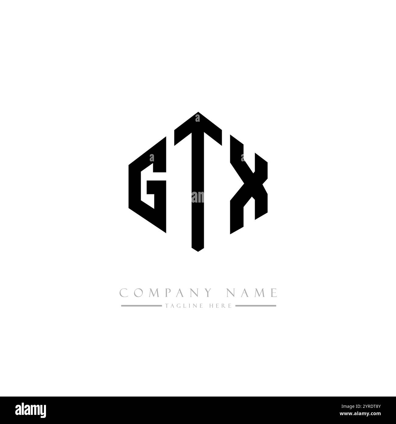 GTX letter logo design with polygon shape. GTX polygon and cube shape logo design. GTX hexagon ...