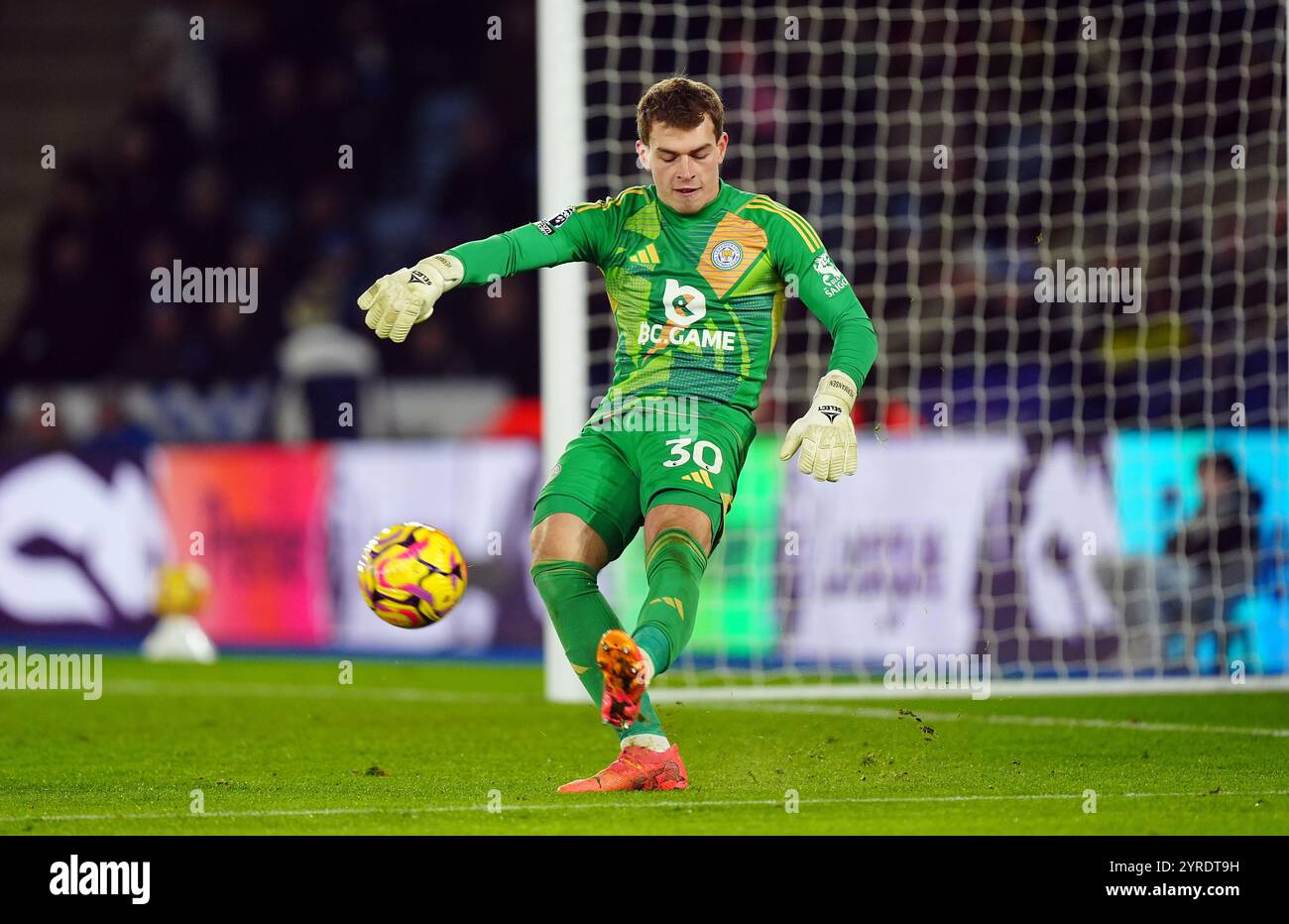 Leicester City goalkeeper Mads Hermansen during the Premier League ...