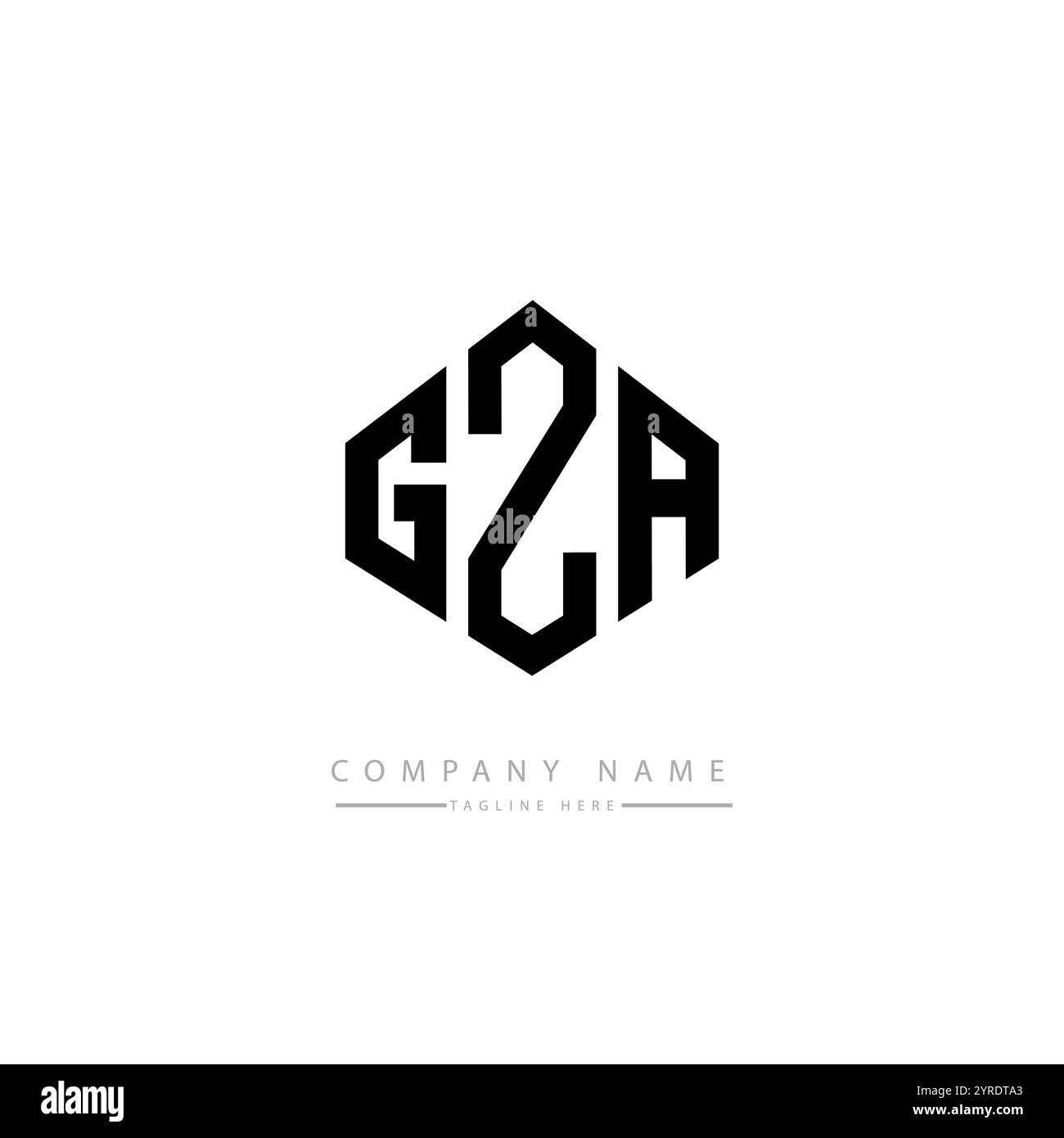 GZA letter logo design with polygon shape. GZA polygon and cube shape ...