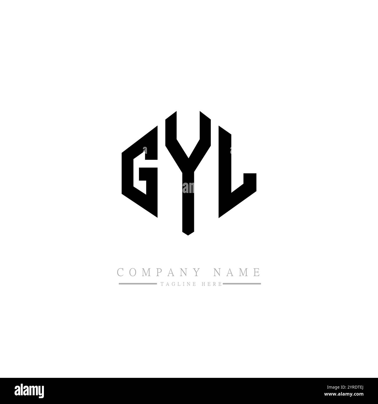 GYL letter logo design with polygon shape. GYL polygon and cube shape ...