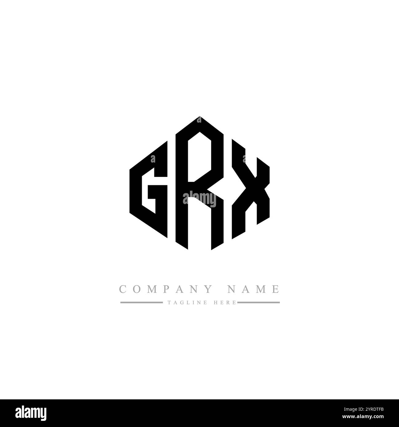 GRX letter logo design with polygon shape. GRX polygon and cube shape ...