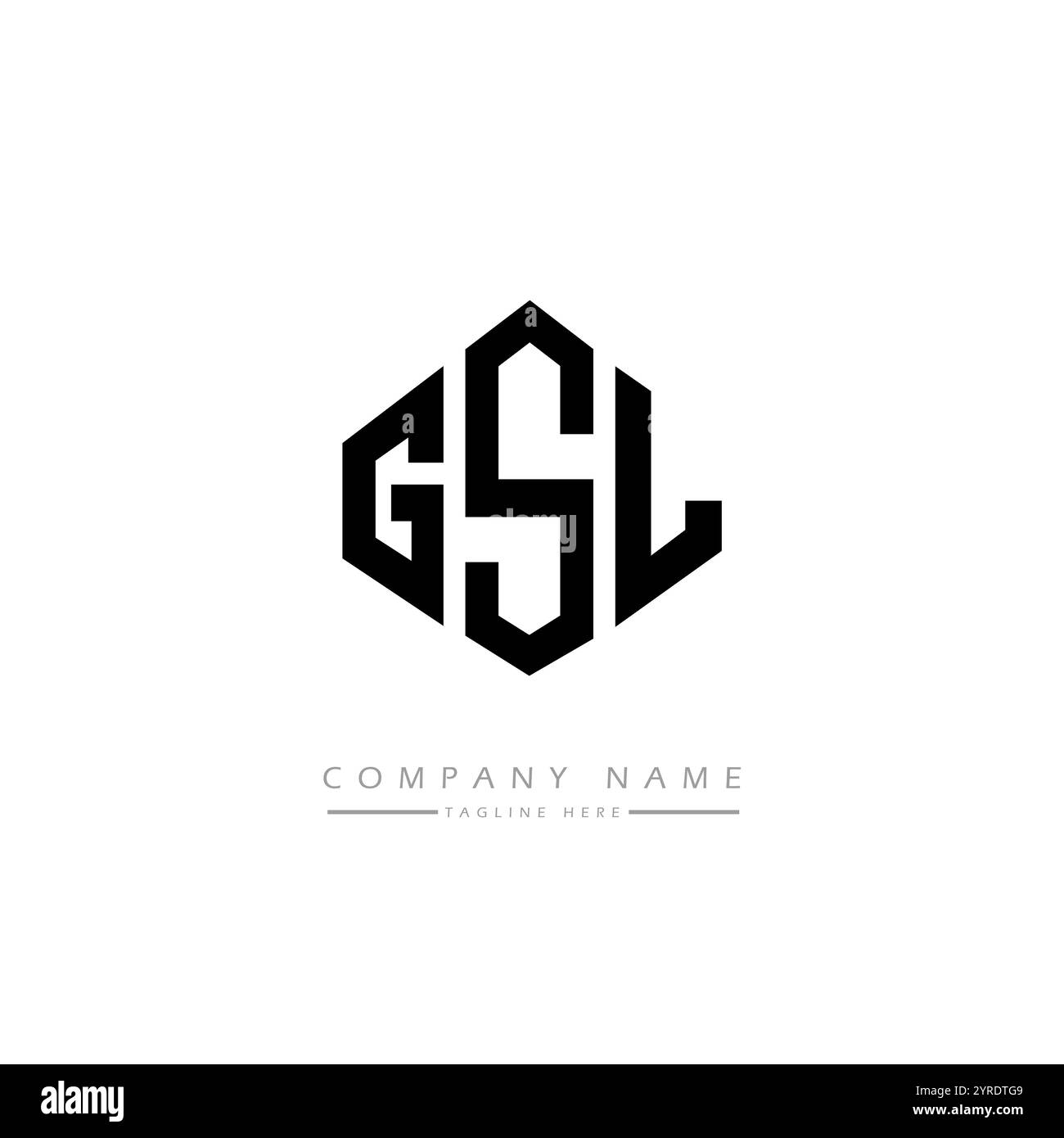 GSL letter logo design with polygon shape. GSL polygon and cube shape logo design. GSL hexagon ...