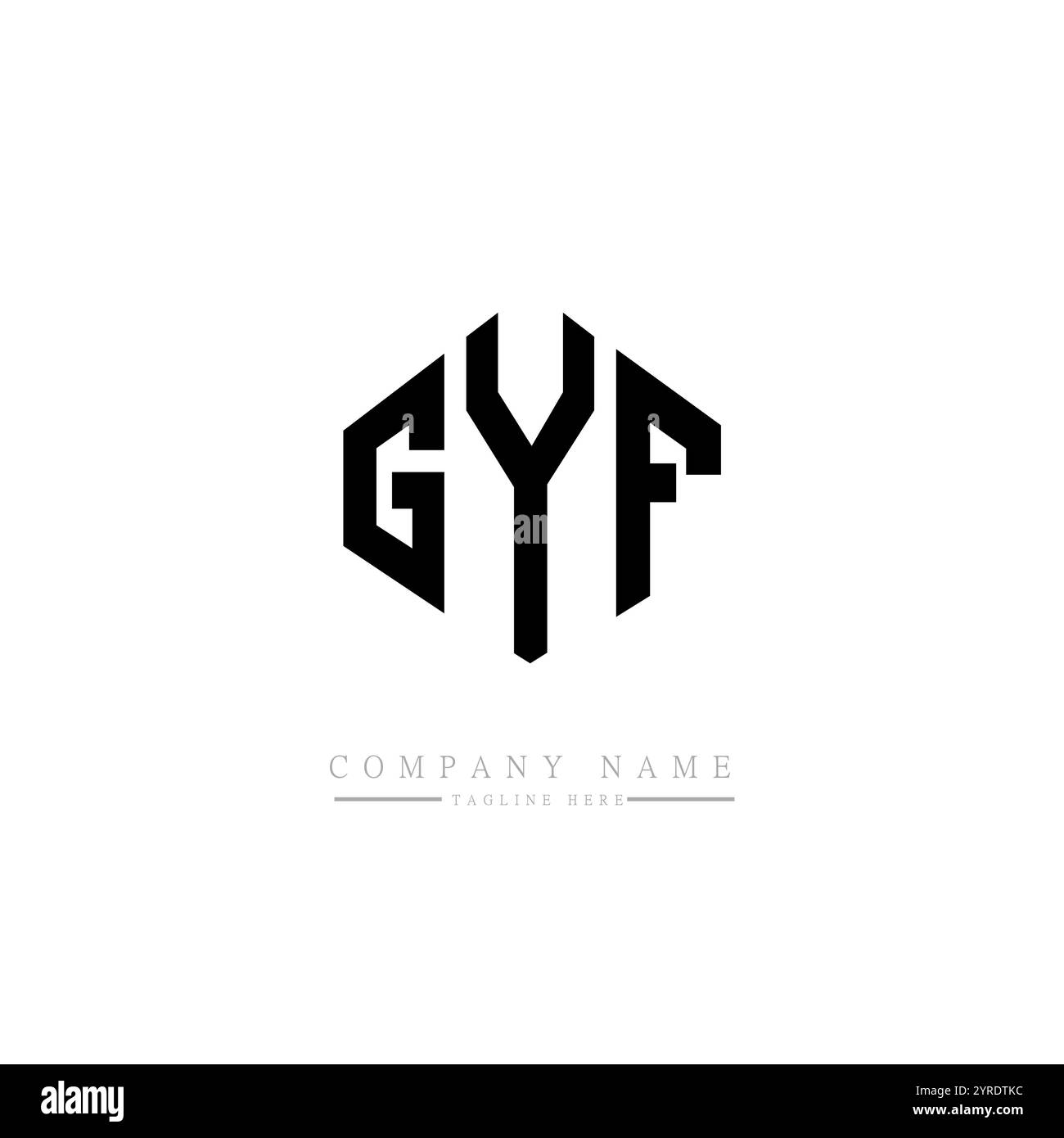 GYF letter logo design with polygon shape. GYF polygon and cube shape ...