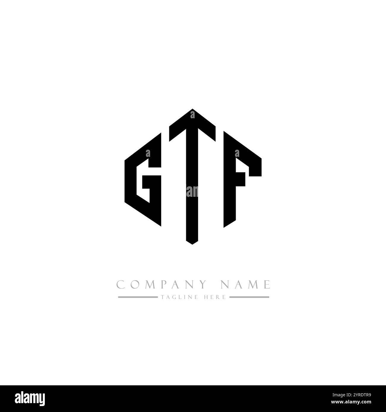 GTF letter logo design with polygon shape. GTF polygon and cube shape ...