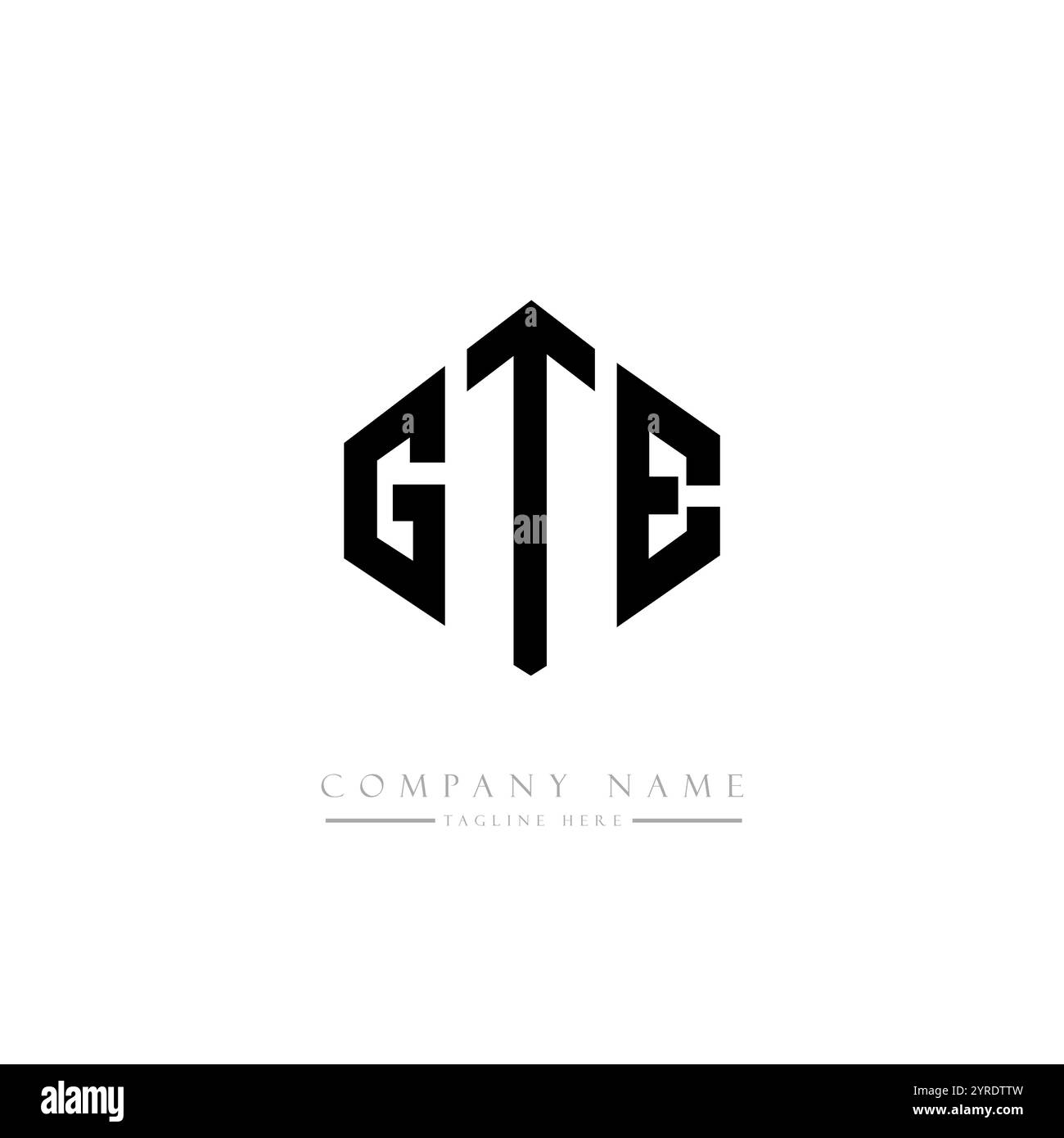 GTE letter logo design with polygon shape. GTE polygon and cube shape ...