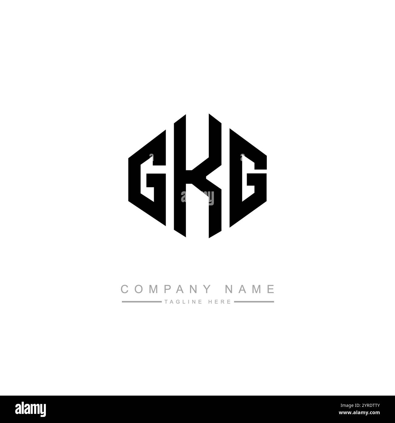 GKG letter logo design with polygon shape. GKG polygon and cube shape logo design. GKG hexagon ...