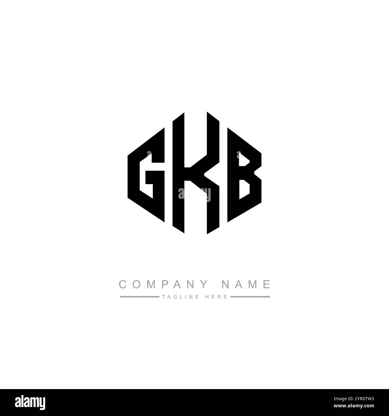 GKB letter logo design with polygon shape. GKB polygon and cube shape ...