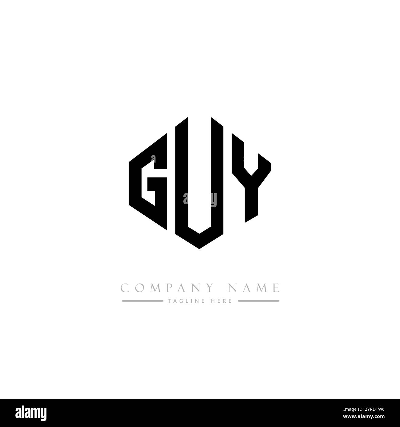 GUY letter logo design with polygon shape. GUY polygon and cube shape ...