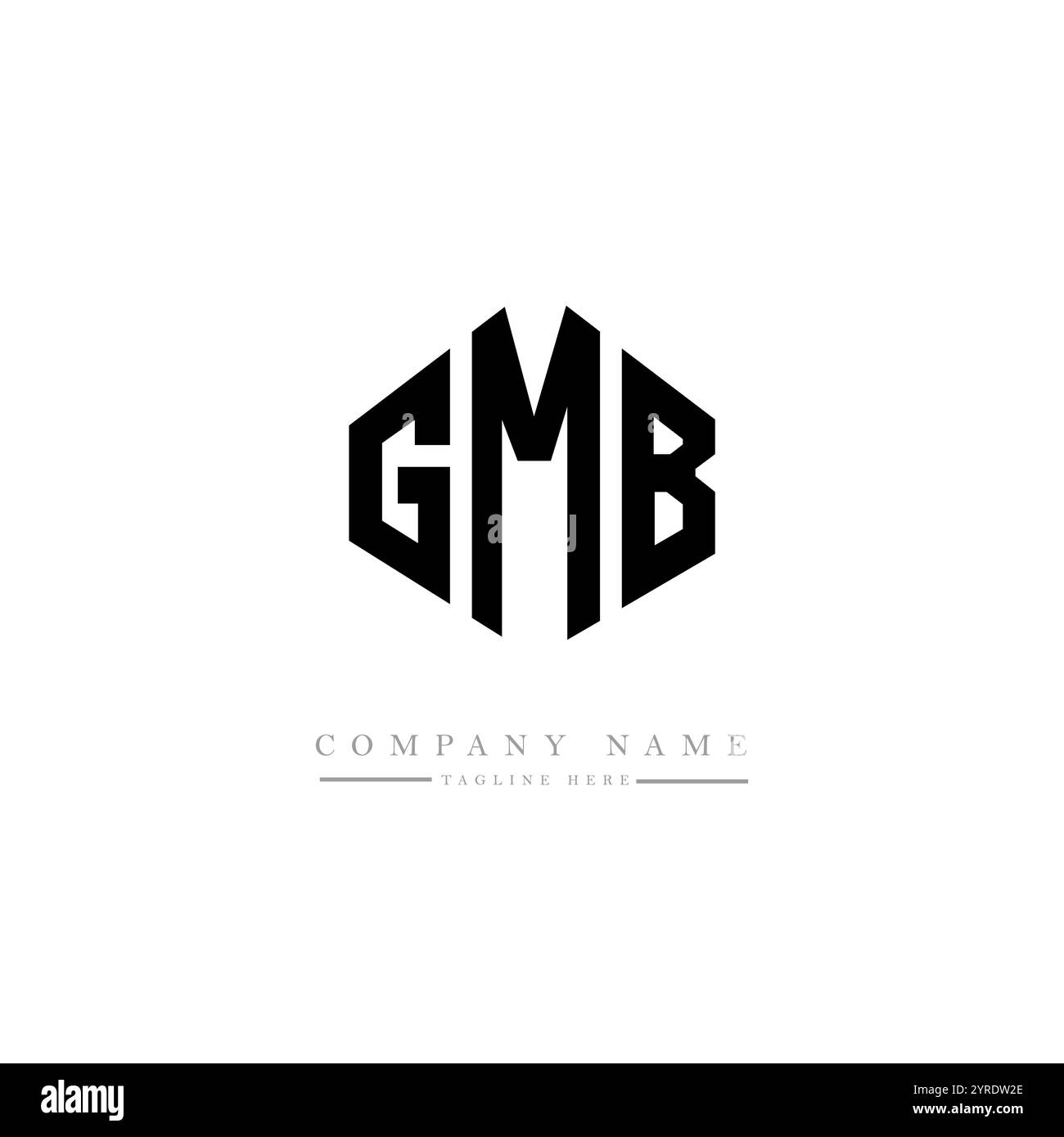 GMB letter logo design with polygon shape. GMB polygon and cube shape ...