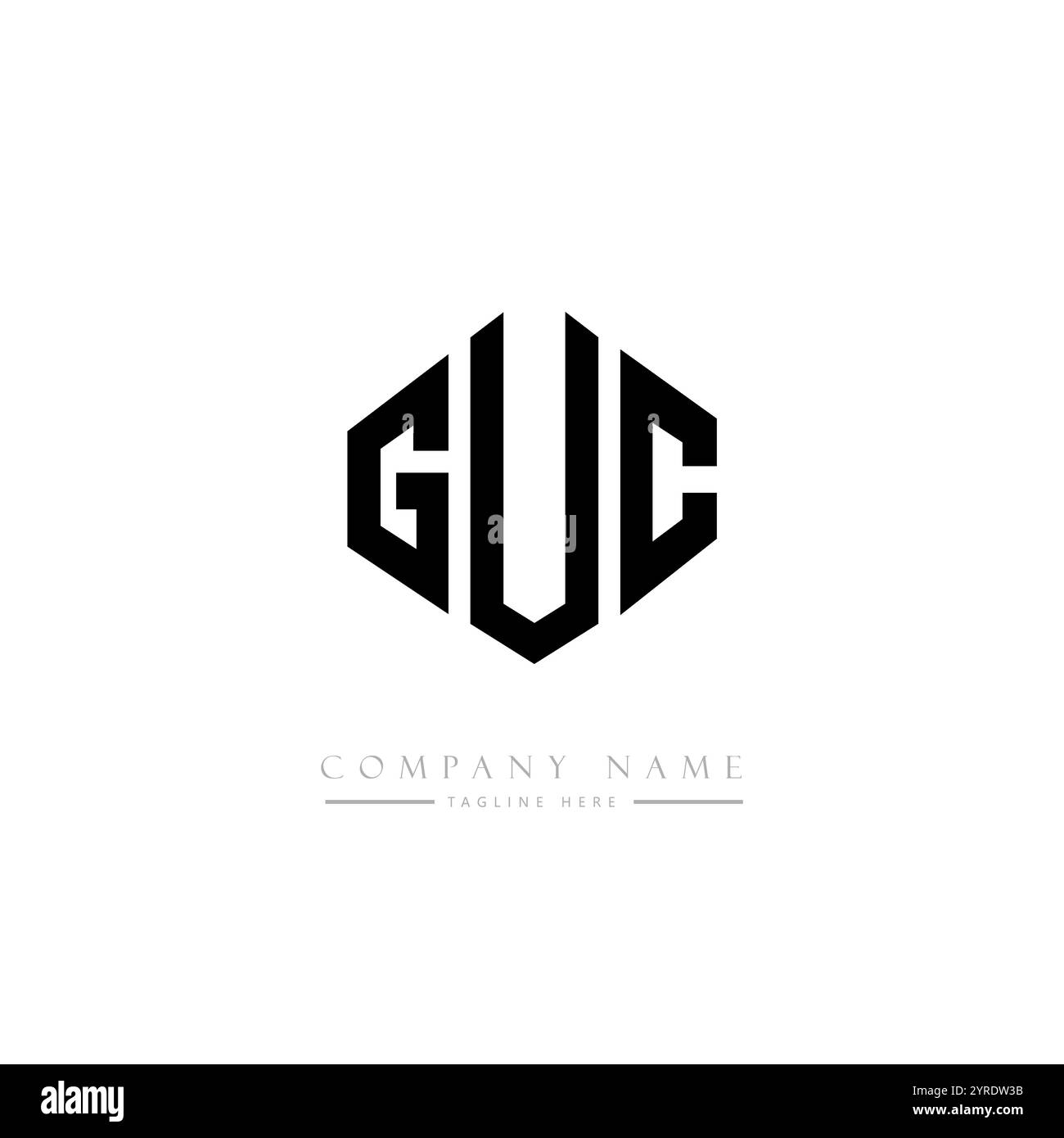 GUC letter logo design with polygon shape. GUC polygon and cube shape ...