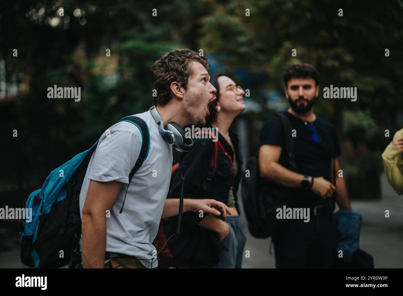 Group of students interacting and enjoying a day outdoors Stock Photo ...