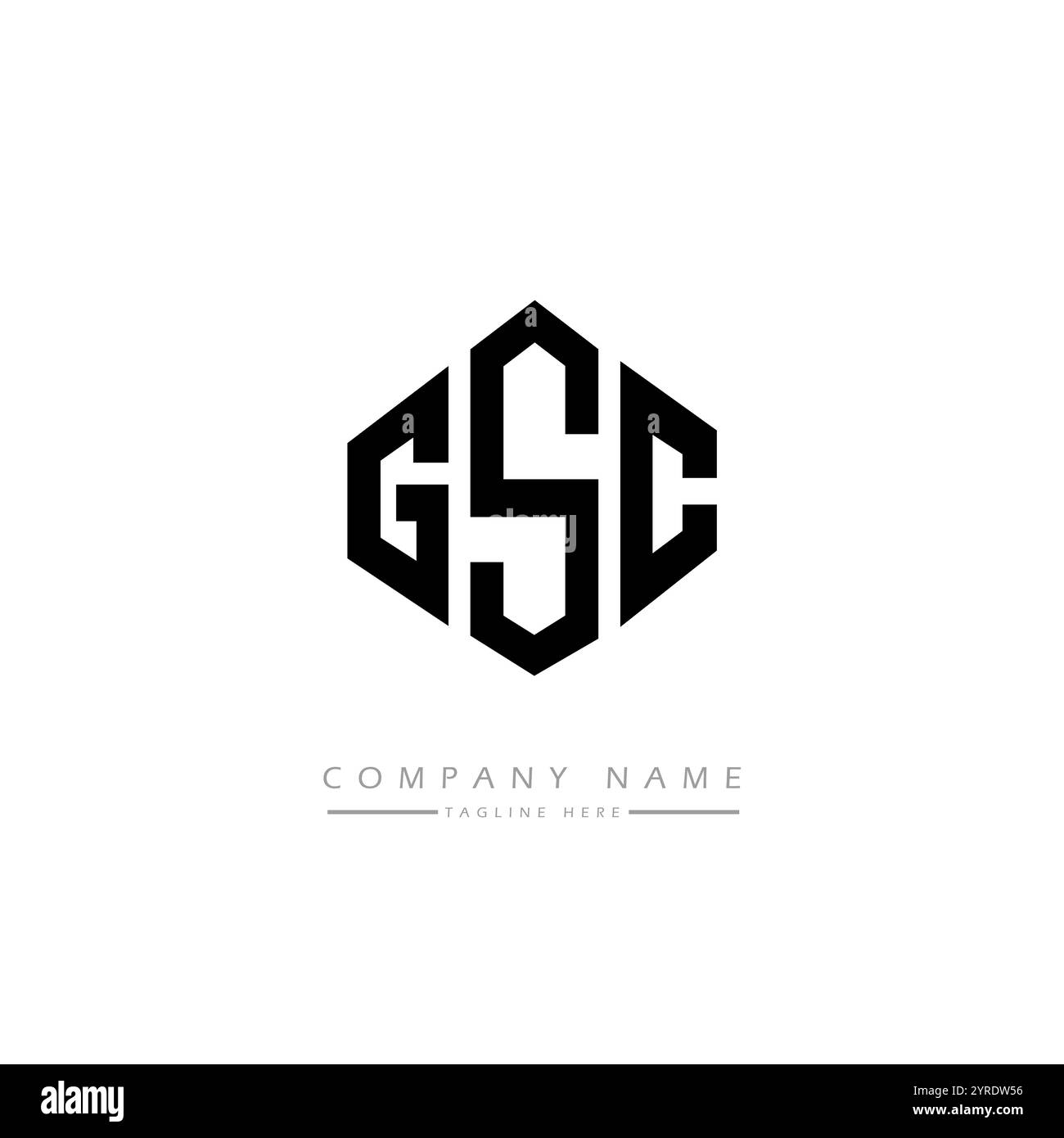 GSC letter logo design with polygon shape. GSC polygon and cube shape logo design. GSC hexagon ...