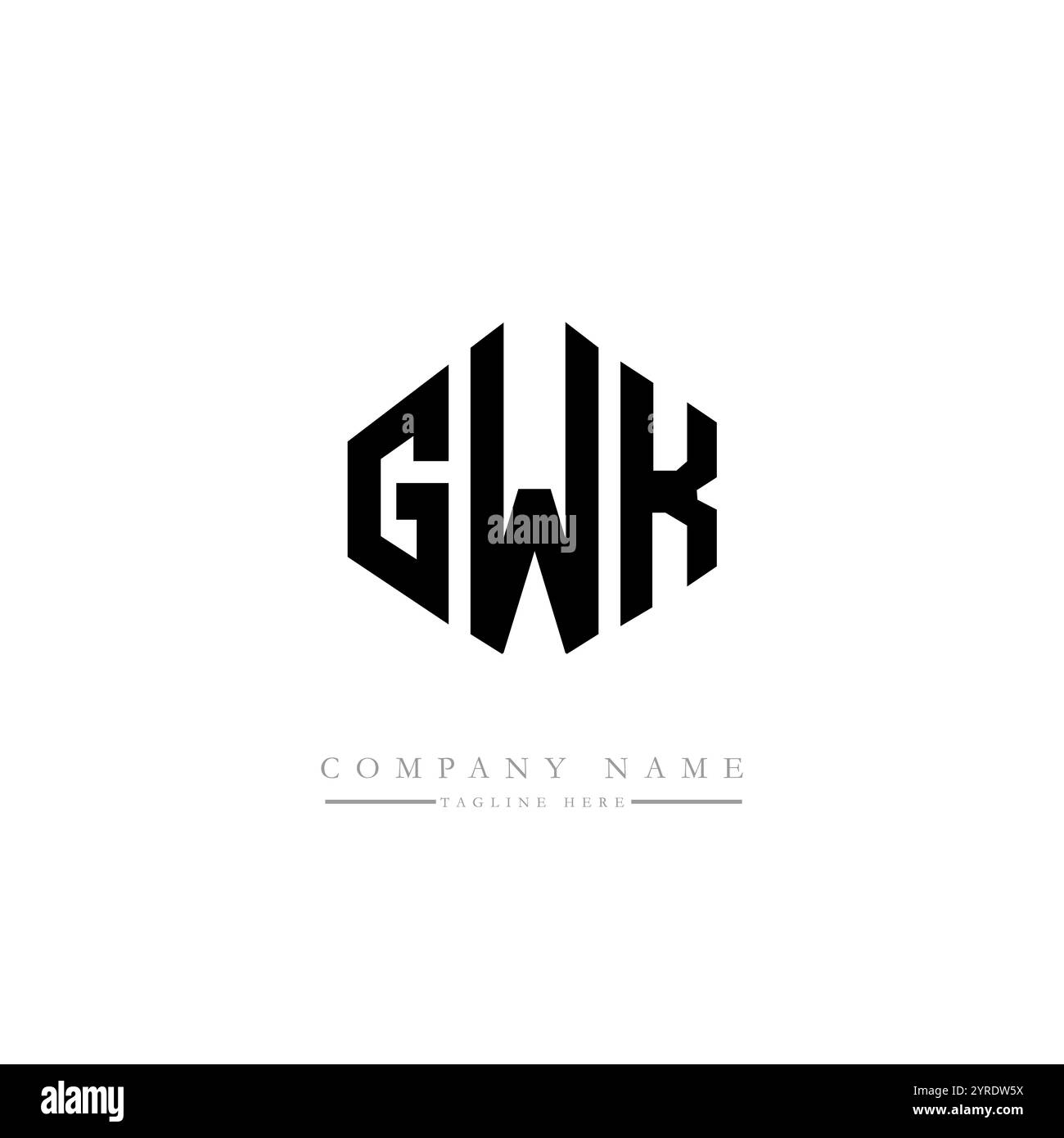GWK letter logo design with polygon shape. GWK polygon and cube shape ...