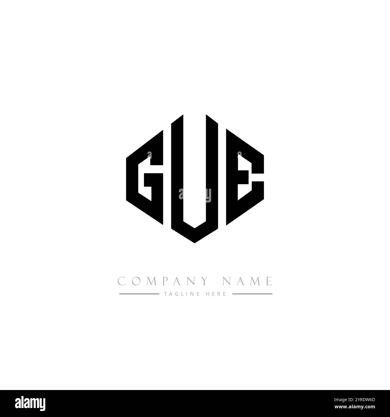 GUE letter logo design with polygon shape. GUE polygon and cube shape ...