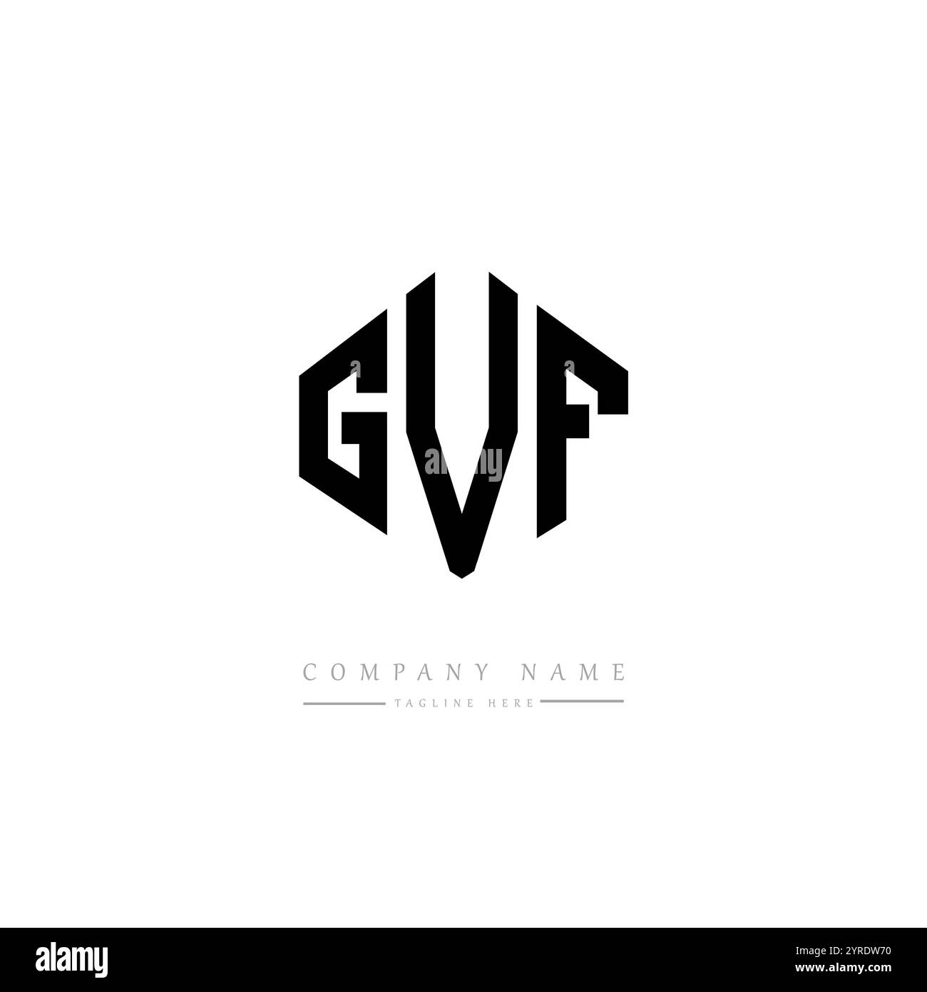 GVF letter logo design with polygon shape. GVF polygon and cube shape ...